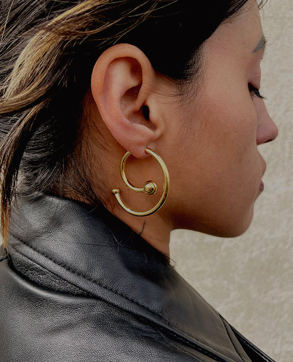 Barbell Hoops Large – Lucia Pearl